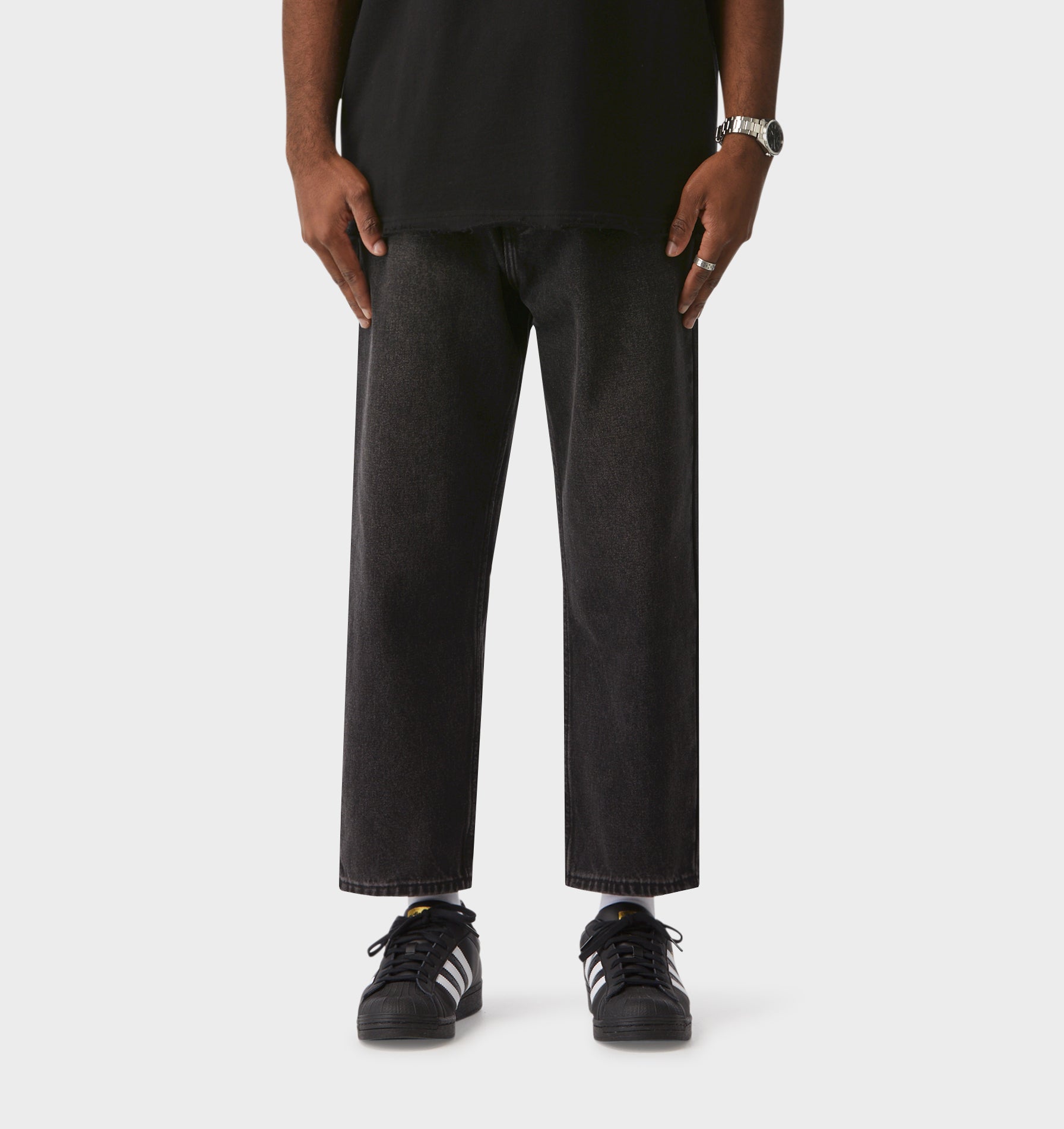 Samson Cropped Denim Pant in Washed Black | I Love Ugly US