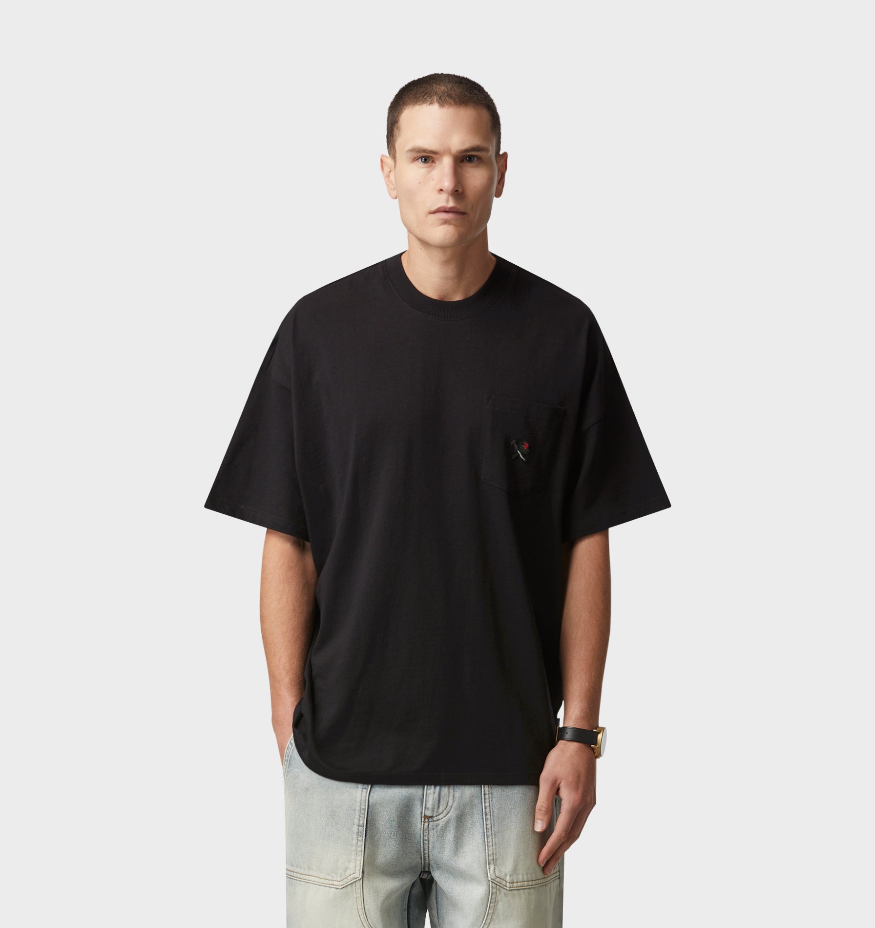 Pocket Box Fit Graphic T Shirt in Black | I Love Ugly US