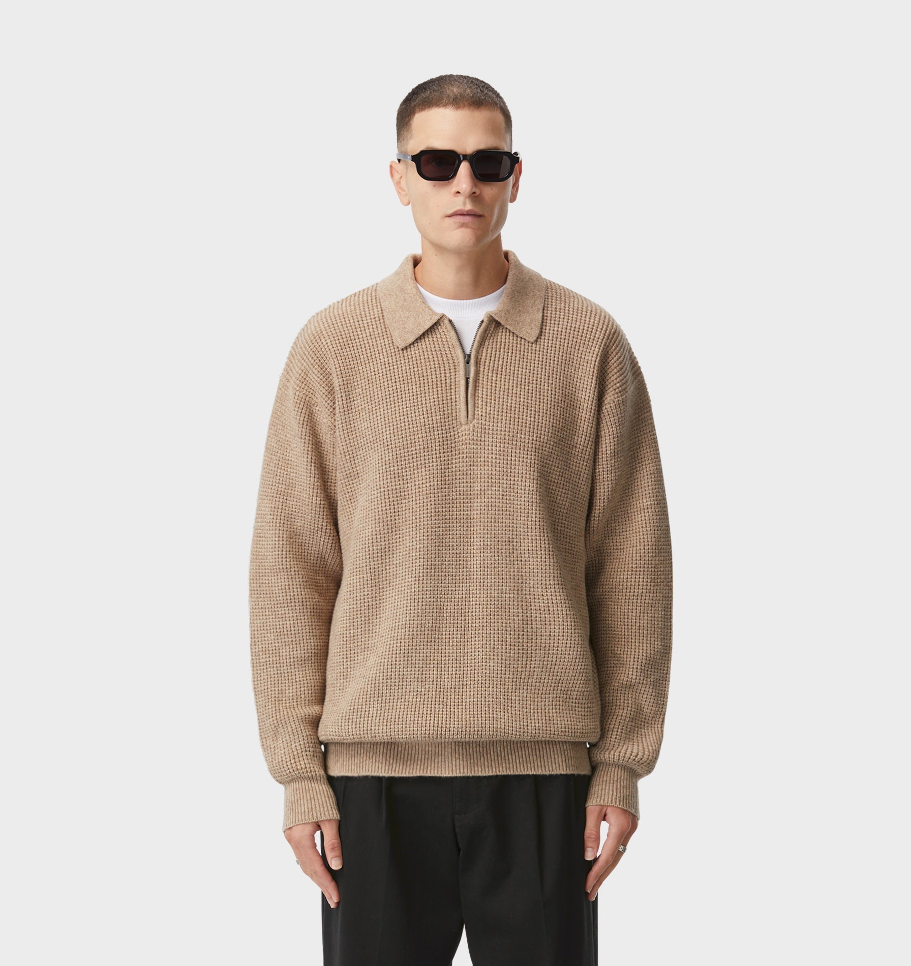 Mario Knit Sweater in Taupe | I Love Ugly US