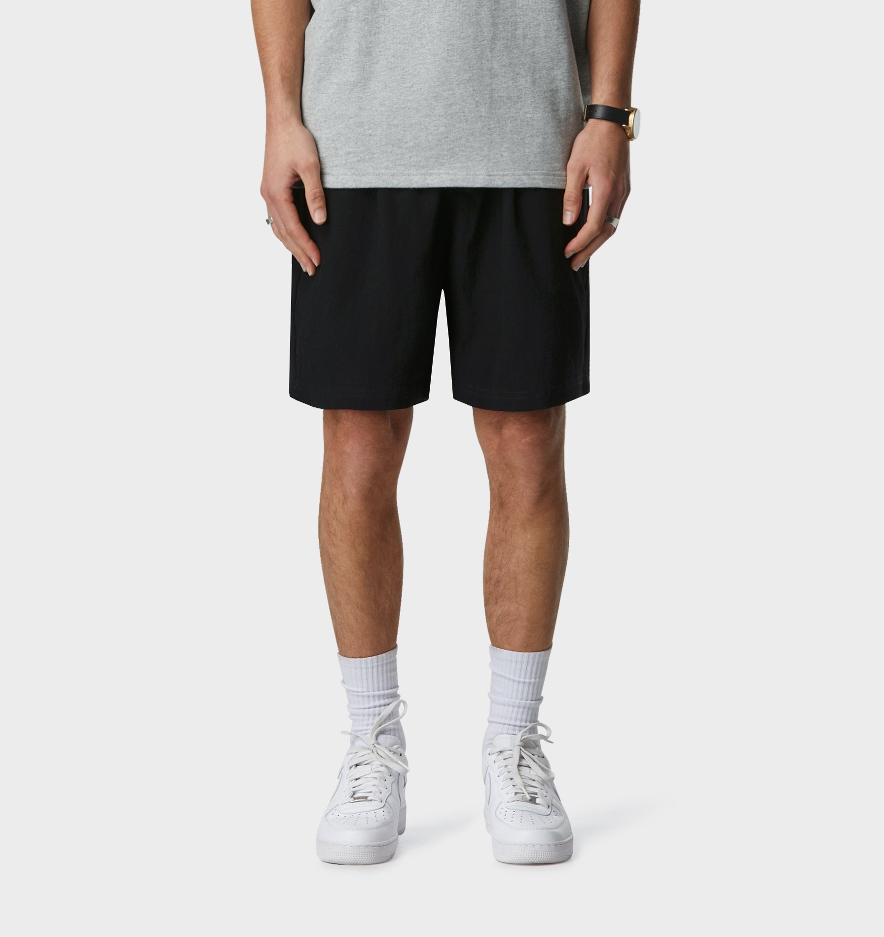 Linen Michael Pleat Short in Black | I Love Ugly US