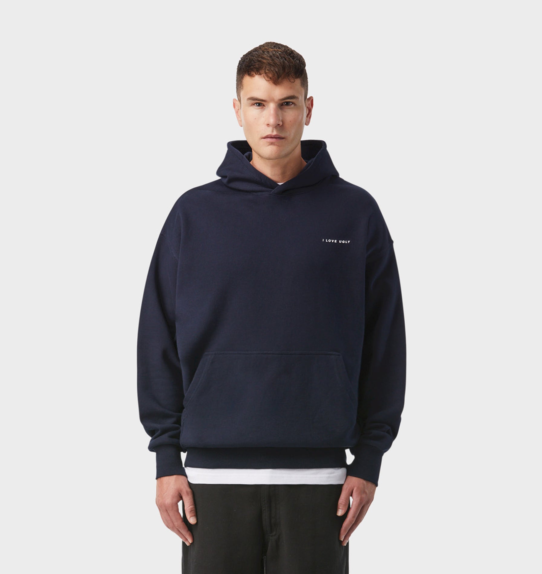 Box Fit Hoodie in Midnight Navy | I Love Ugly US