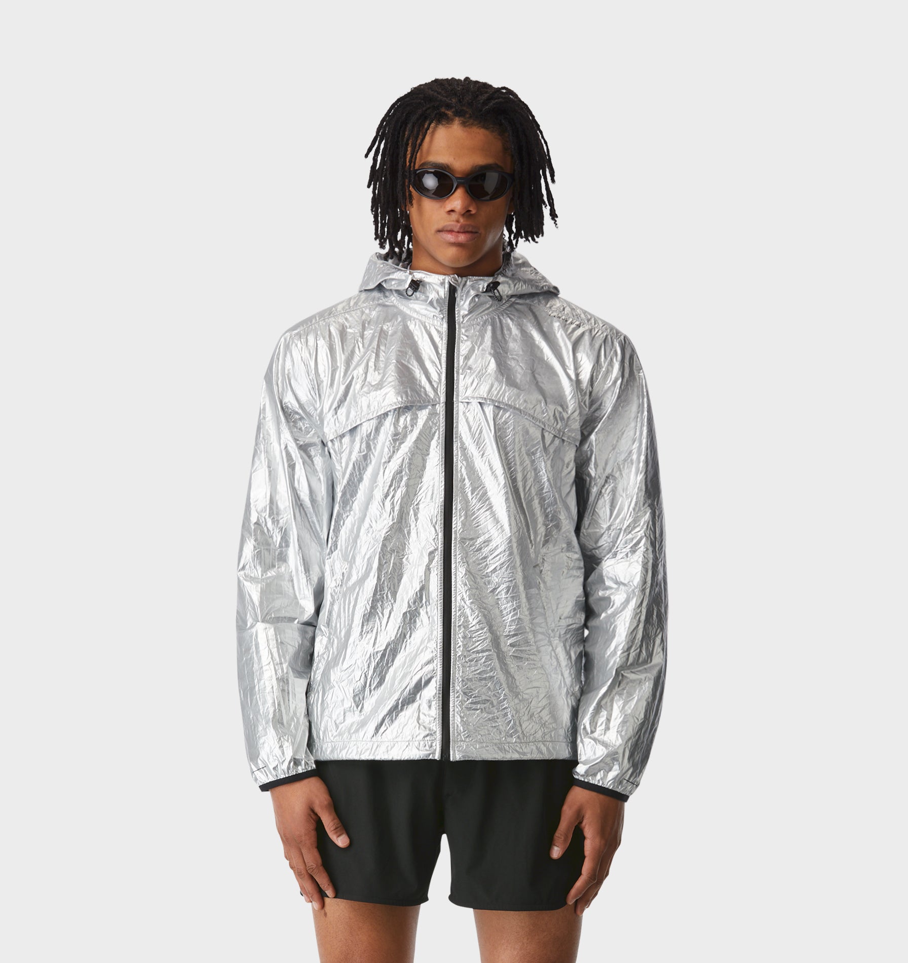 Active Windbreaker - Workout Jacket in Silver | I Love Ugly US